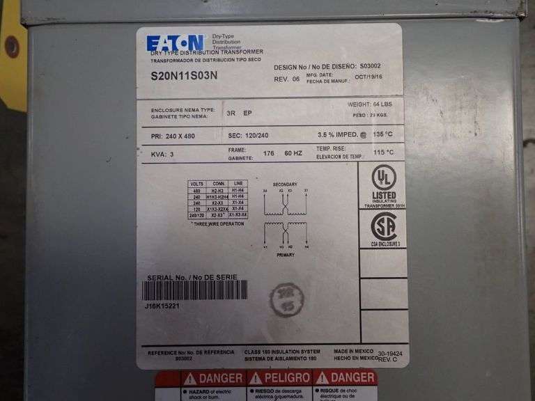 Eaton Transformer - Yellow Tag Auctions