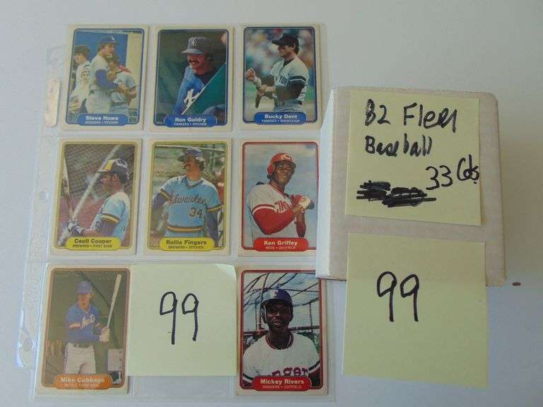 1982 FLEER BASEBALL CARDS - 32 CARDS, ROLLIE FINGER #141; GUIDRY ...