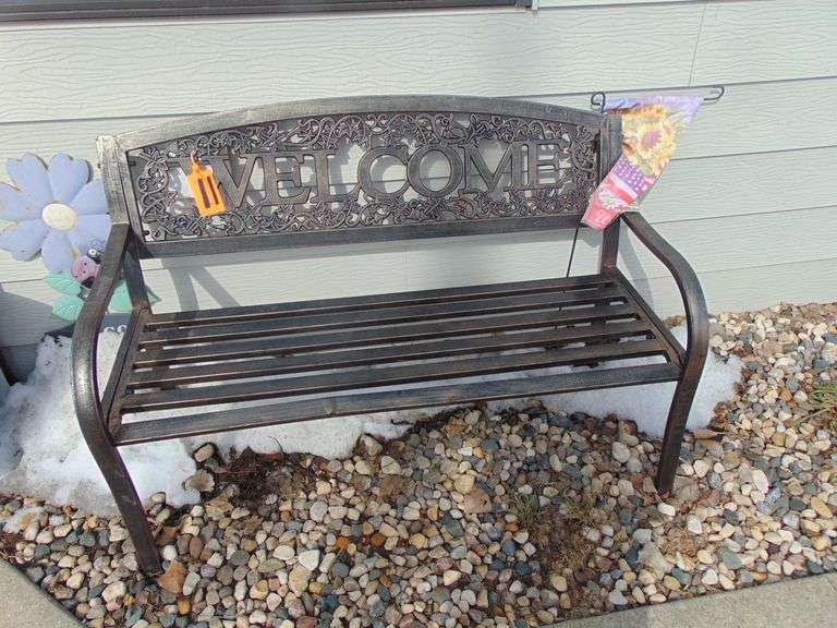 METAL WELCOME BENCH - Ziemer Hilbrands Auctions