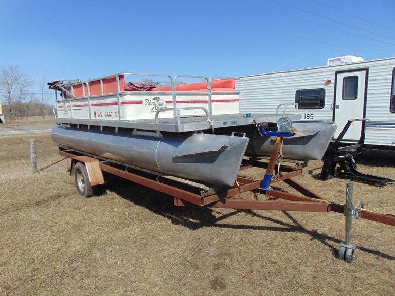 1986 - 18 FT PALM BEACH PONTOON w/JOHNSON 48 HP OUTBOARD MOTOR ...