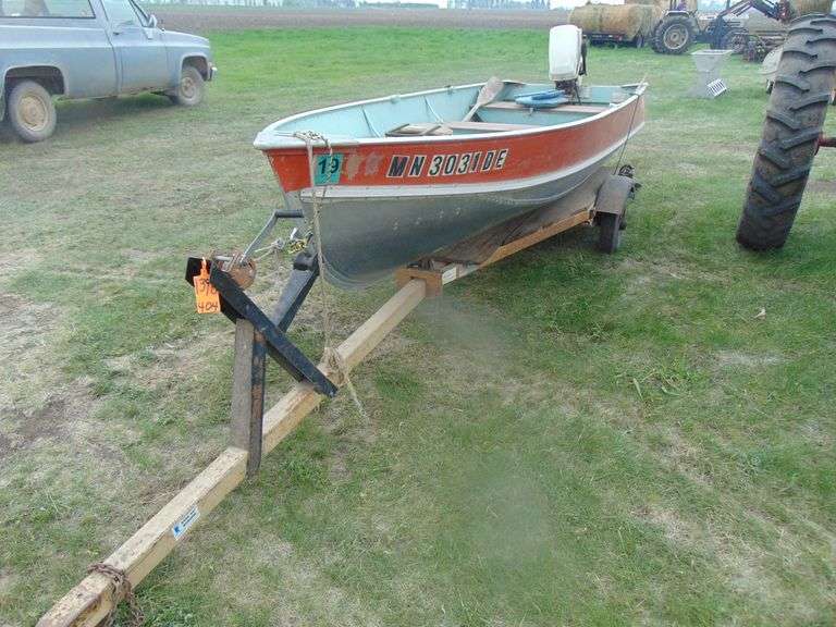 LUND- 14FT BOAT AND TRAILER JOHNSON 7.5 HP MOTOR - Ziemer Hilbrands ...