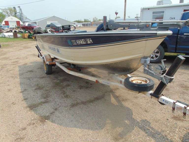 SMOKERCRAFT MAGNUM 16 FT ALUMINUM BOAT w/MARINER 75 HP OUTBOARD MOTOR ...